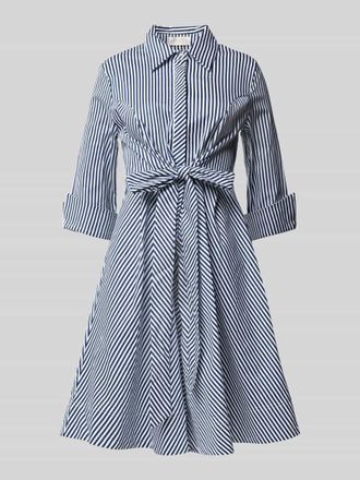 Apricot Knielanges Kleid mit Bindegürtel