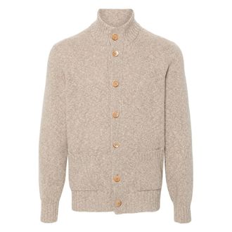 Brunello Cucinelli Homme, Pulls, Beige, Taille: 2XL Cardigan de Luxe en Laine et Cachemire