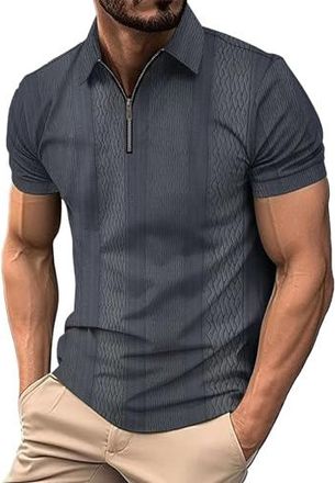 Generic Polo Hommes Manches Courtes Polos Dété Casual Polo de Golf Regular Fit Polo T Shirt Business Polos dété pour Hommes à Séchage Rapide Top de Tennis Che