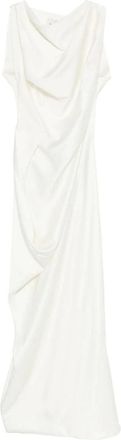 Vivienne Westwood Femme, Robes, Blanc, Taille: 40 FR Robe Longue Drap&eacute;e &agrave; Col B&eacute;nitier