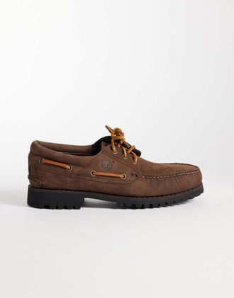 Timberland chaussure bateau 3 oeillets marron fonc&eacute;