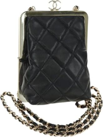 Chanel Sac d&eacute;paule en cuir dagneau Pre-owned - Femme - Pre-owned - Noir - Taille: ONE Size