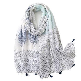 Generic &Eacute;charpe ch&acirc;le en viscose florale 180 cm pour hijab musulman, grande taille, bandeau tendance pour femme, quatre saisons, Couleur 35, taille unique