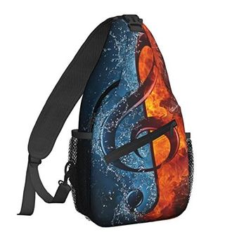 Generic Note De Musique Cool Sac Banane L&eacute;ger Pochette Epaule Antivol Sac &Agrave; Bandouli&egrave;re Pour Homme Excursion Randonn&eacute;e