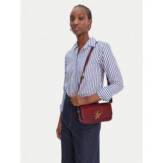 Tommy Hilfiger Handtasche Tommy Hilfiger Th Script Flap Crossover AW0AW18399 Dunkelrot