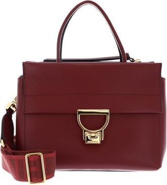 Coccinelle Cuir sac à main sac à épaule bandoulière Arlettis Signature Handbag Grained Leather Ribes framboise