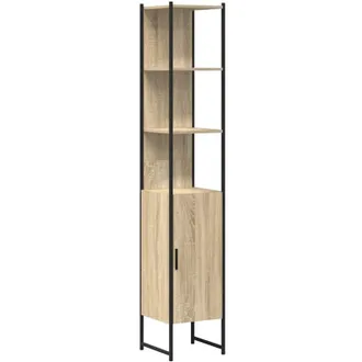 vidaXL Badezimmer Schrank Beige 33 x 33 x 185.5 cm Holzwerkstoff Vidaxl