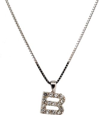 Orphelia Damen-Kette mit Anhänger 925 Silber rhodiniert Zirkonia weiß Rundschliff 42 cm-Alphabet/B