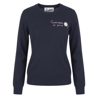 MC2 Saint Barth Pull New Queen &agrave; col rond - Femme - Pulls - Bleu - Taille: 38 FR