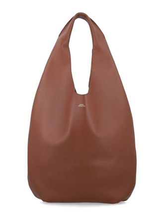 A.P.C. Hobo Bags - Le Neige Grained Leather Handbag - Gr. unisize - in Braun - f&uuml;r Damen