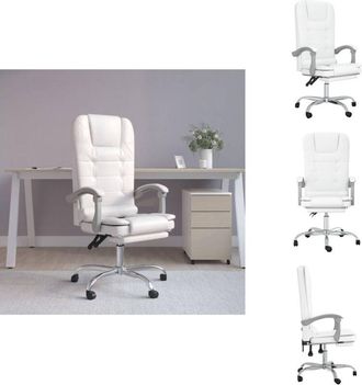 vidaXL B&uuml;rostuhl mit Massagefunktion Wei&szlig; Kunstleder - Massierender B&uuml;rostuhl - Ergonomischer B&uuml;rostuhl - Schreibtischstuhl - Gaming-Stuhl