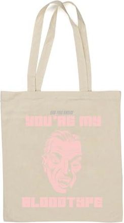 Generic Sac fourre-tout effrayant en coton naturel avec inscription « Did You Know Youre My Blood Type » - Blanc
