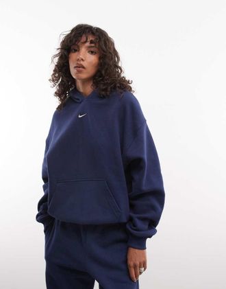 Nike sweat &agrave; capuche oversize en molleton mi-&eacute;pais bleu marine