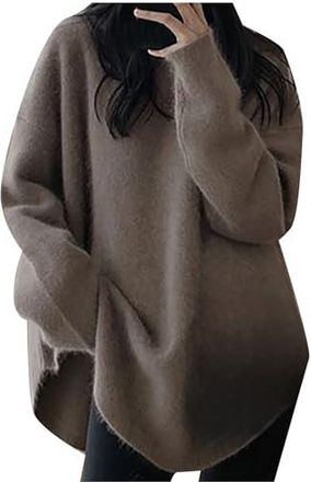Generic 2026 Printemps Automne et Hiver Pull Femme mi-long Version cor&eacute;enne Doux Paresseux Style Paresseux Ourlet Rond Haut de Gamme Tricot Haut de Gamme, bei