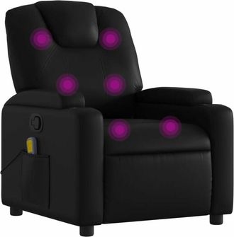 vidaXL Fauteuil de massage inclinable Noir Similicuir