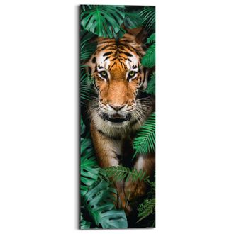 Reinders Wandbild, Tiger, Wohnzimmer, Bilder, Wanddeko, Room Decor, MDF, Gr&uuml;n, 90 x 30