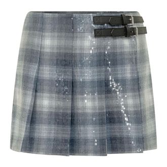 Pinko Pinko, Femme, Jupes, Bleu, Taille: 40 FR Gongora Gonna Check