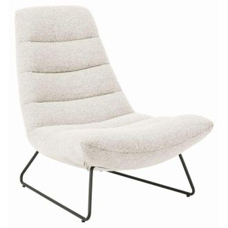 Selsey Selsey FORGENTS - Fauteuil lounge avec rembourrage confortable et structure en m&eacute;tal, cr&egrave;me