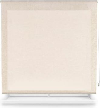 Blindecor Transparentes Rollo nach Maß | Rollo nach Maß | Leinenfarbe | 145 x 200 cm (Breite x Höhe) Stoffgröße 142 x 195 cm | Durchscheinende Rollos für Fenste