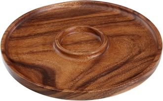 Premier Housewares Kora Chip/Dip Plate, Akazienholz, Natürlich, 35x35x3