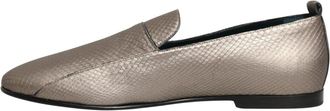 Dolce & Gabbana Mocassins en cuir &agrave; logo &agrave; enfiler - Femme - Chaussures - Gris - Taille: 44 EU