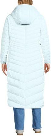 Lands End Ultraleichter Maxi-Daunenmantel mit Kapuze WANDERWEIGHT, Damen, Größe:52-54 plus, Blau, Nylon/Daunen, by Lands End