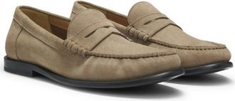 HUGO BOSS Loafer Tevan aus Veloursleder mit Gummisohle in