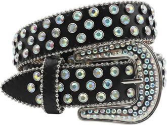 Generic Ceinture cloutée de diamant coloré pour femme - Ceinture western en strass pour jeans décontractés, 2, 105 cm