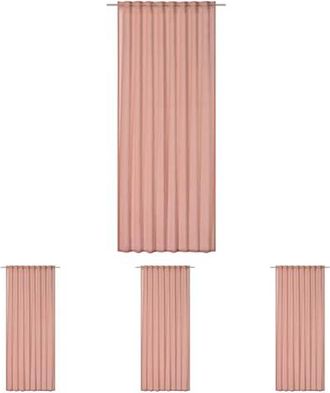 Elbersdrucke Gardine mit verdeckten Schlaufen Air 14 rosa halbtransparent 255x140cm 201838 Vorhang f&uuml;r das Wohnzimmer Schlafzimmer K&uuml;che Flur Kinderzimmer (Packung