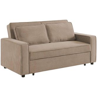 Sweeek 3-Sitzer Schlafsofa mit Cordbezug B 172,5 x T 91,5 x H 88,5cm - Chill, Cord, Beige