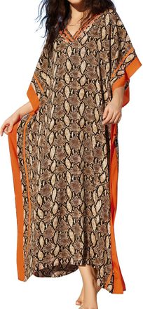 Bsubseach Schlangenmuster Strand Kaftan Kleid Sommer Halbe Ärmel Badeanzug Cover Up Bademode