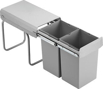 WESCO Wesco Double Boy Deluxe M&uuml;lleimer, Edelstahl, Alugrau