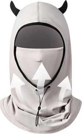Generic Masque de protection solaire pour femme - Casque amovible, écharpe douce pour la peau pour le camping, lalpinisme, la randonnée, gris