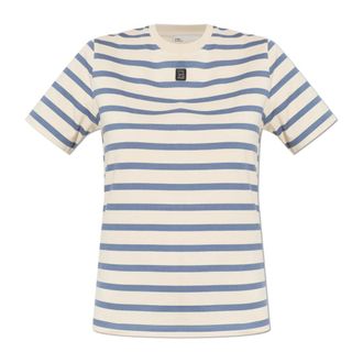 Tory Burch Gestreiftes Baumwoll-T-Shirt - - Tops - Damen - Blau - M
