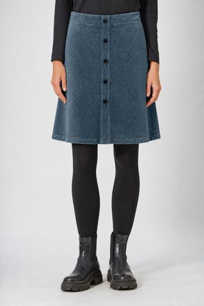 Hempage Hempage Damen vegan Rock Knopfleiste Taubenblau