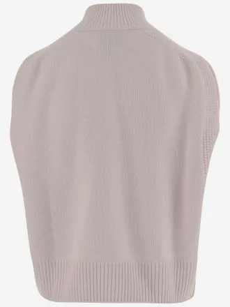 SA SU PHI Womens Cashmere Sleeveless Sweater Pink