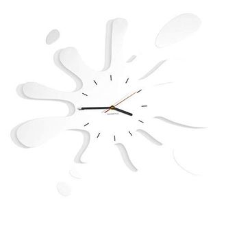 FlexiStyle z18k_2 Moderne wanduhr jugendzimmer Jungen Fleck wei&szlig;64cm,wanduhrTeenager