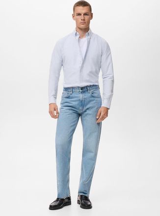 Mango Chemise 100 % coton rayures bicolores bleu ciel - Homme - XXL - MANGO MAN