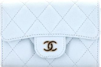 Chanel Classic Flap Case Quilted Caviar card holder - Blau