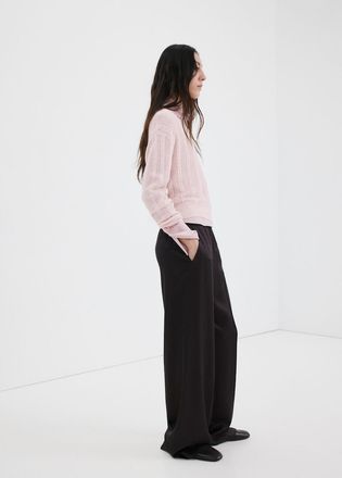 Mango Pull en maille ajour&eacute;e violet clair/pastel - Femme - XS - MANGO