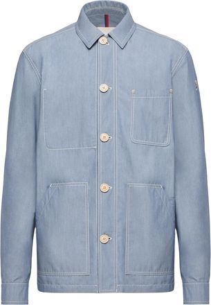 Moncler Moncler Elorn Chambray Shirt Jacket, Men, Blue, Size: 0