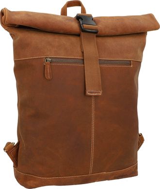 Gusti Leder Rucksack Mattis - Handgefertigter Rolltop Lederrucksack Herren & Damen - Vintage Rucksack Leder Damen & Herren mit Platz für Notebook & Co
