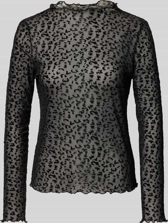 Only Regular Fit Langarmshirt mit transparentem Mesh-Look