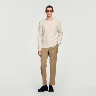 Sandro Rundhals-Pullover im Reiskornstrick