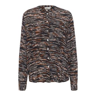 Kaffe Chemise Noire &agrave; Lignes Irr&eacute;guli&egrave;res Top - Femme - Blouses et Chemises - Multicolore - Taille: 36 FR