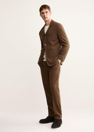 Mango Flanell-Sakko aus italienischer Wolle orange - Herren - 48 - MANGO MAN