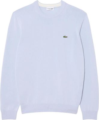 Lacoste Homme, Sweatshirts et sweats &agrave; capuche, Bleu, Taille: L Pull en coton ras du cou monochrome