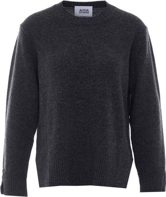 Alpha Studio Pull Col Rond - Gris