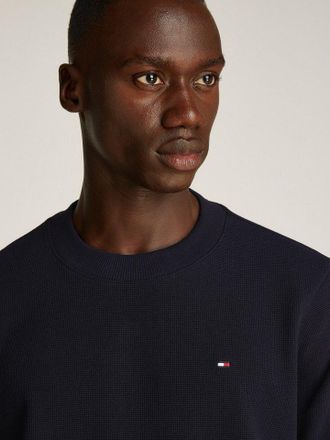 Tommy Hilfiger Rundhalspullover TEXTURED LS TEE mit Rundhalsausschnitt