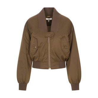 Chlo&eacute; Braune Bomberjacke mit Wollakzenten - - Jackets - Damen - Braun - S
